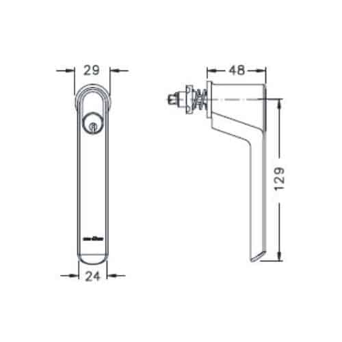 Schuco Avantec Handle 23mm (Locking)