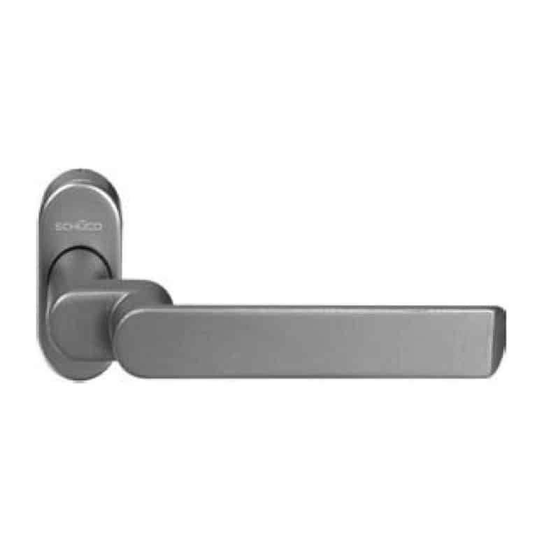 Schuco Door Handle (Oval Backplate) Cranked Flat Version | DG Supplyline